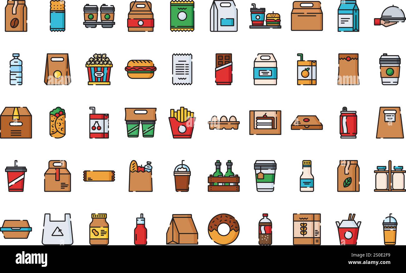 Fast food icons High-Quality Vector Icons Collection with Editable ...