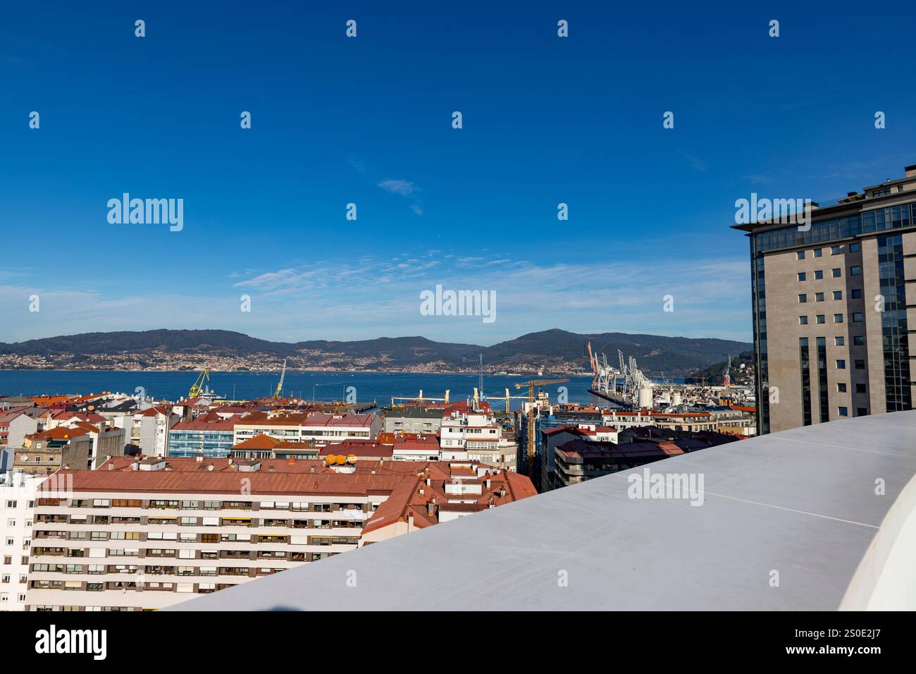Vigo. View of the city of Vigo from Spain. View of the Atlantic coast ...