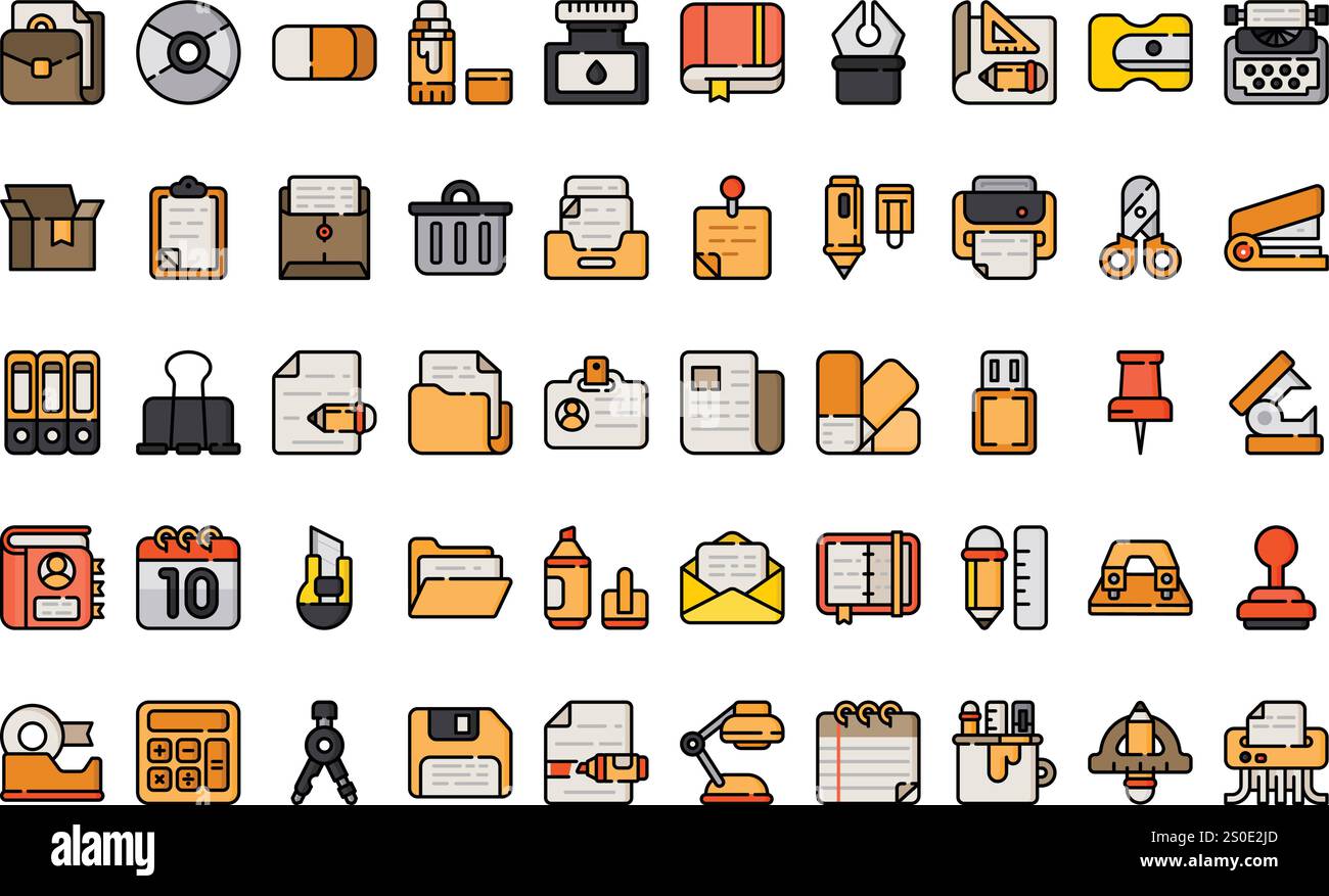 Office material icons High-Quality Vector Icons Collection with ...