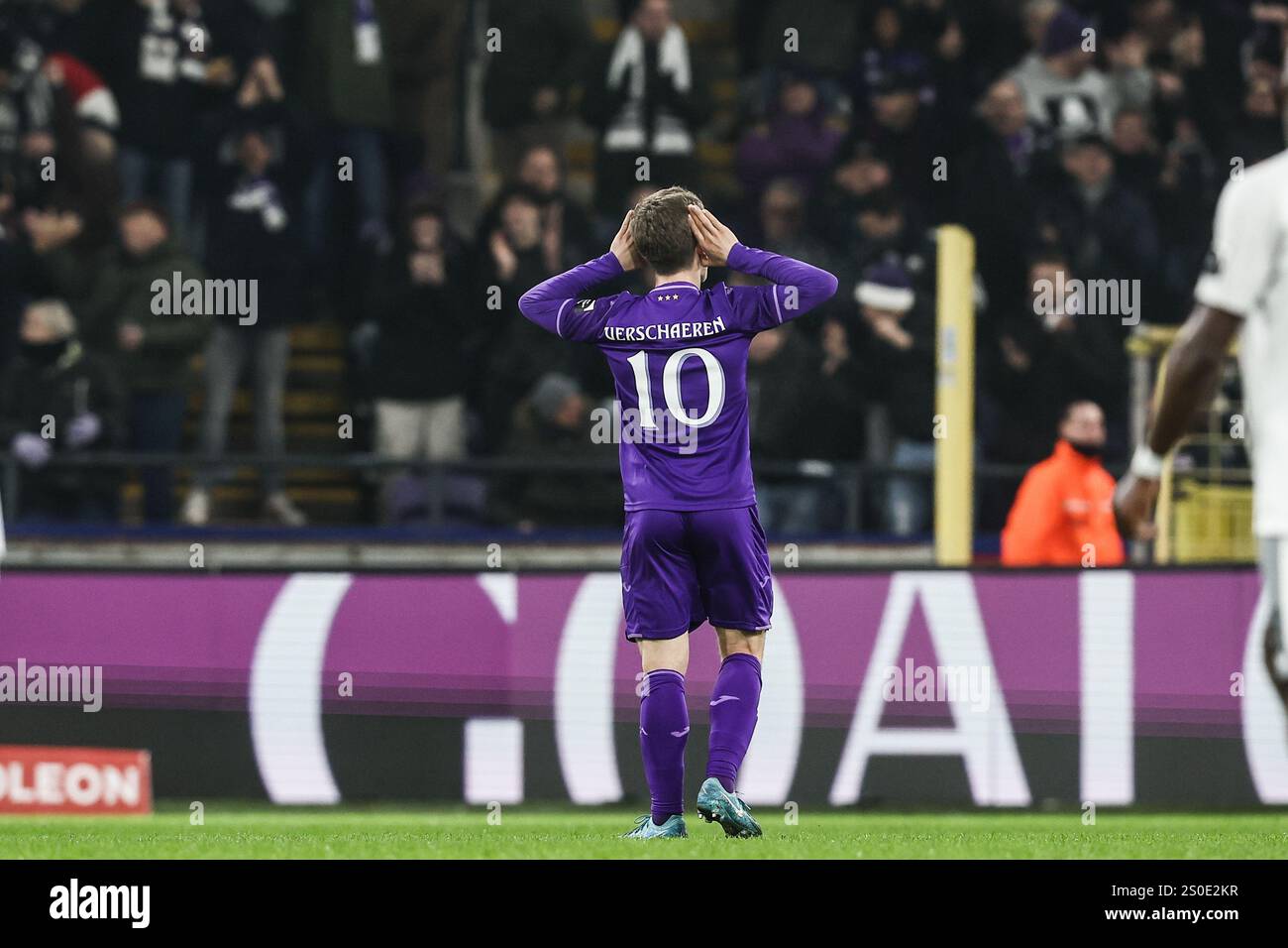 Anderlecht's Yari Verschaeren celebrates after scoring during a soccer ...