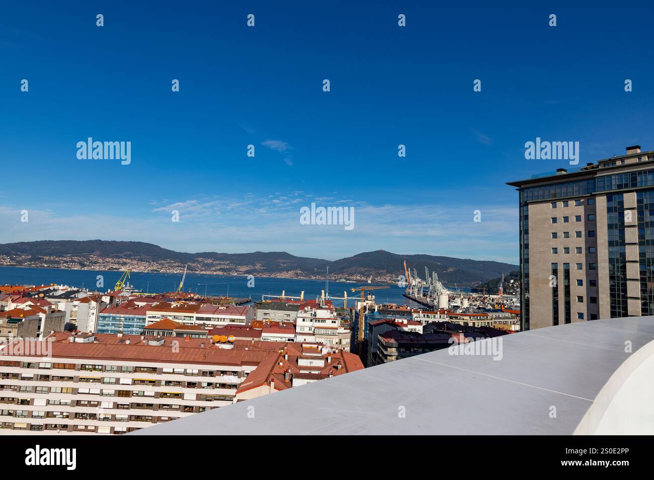 Vigo. View of the city of Vigo from Spain. View of the Atlantic coast ...