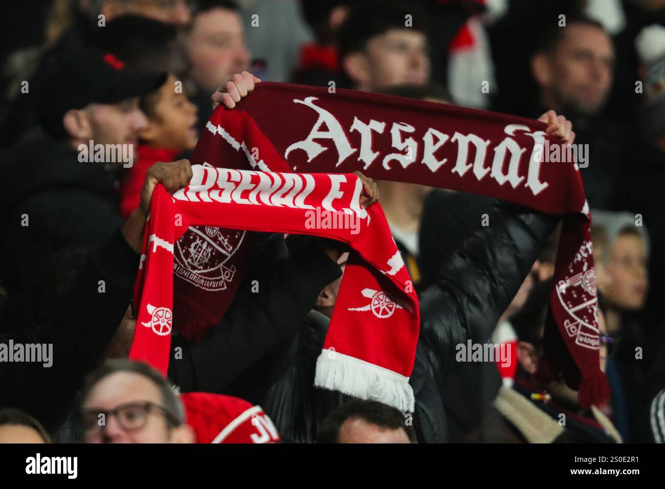 Arsenal scarves during the Premier League match Arsenal vs Ipswich Town ...