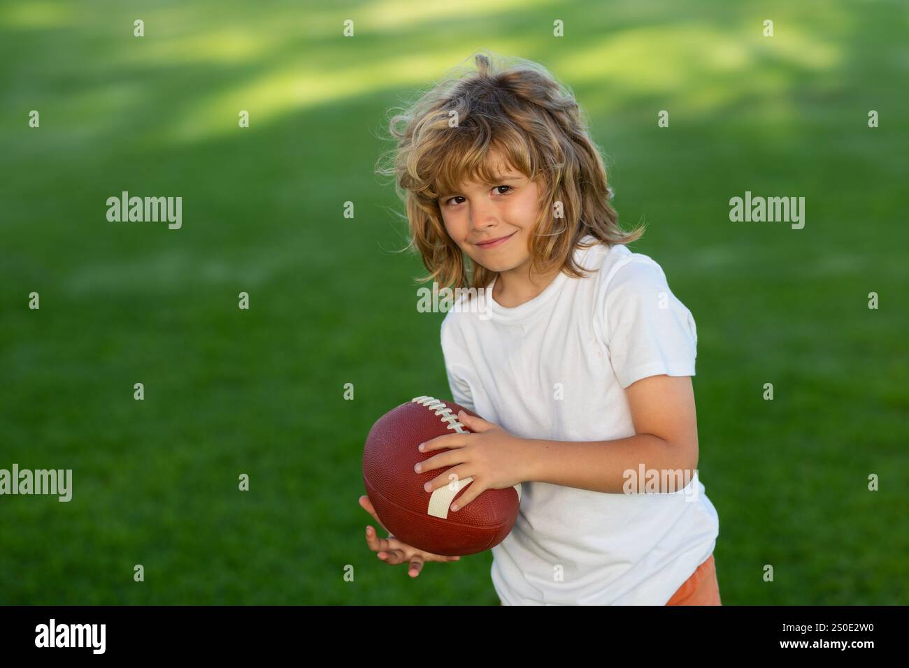 American style football. Football game, rugby, american football. Child ...