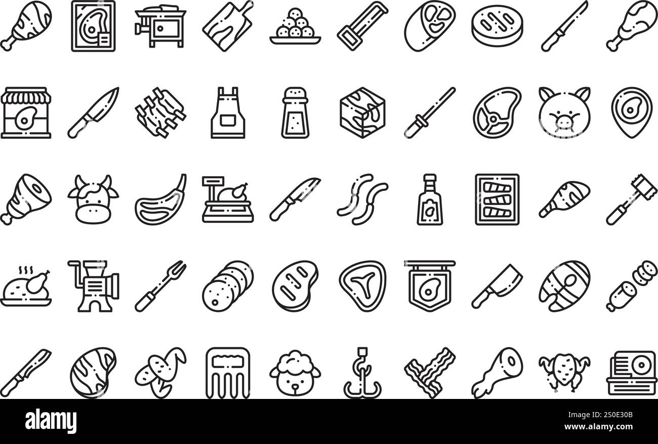 Butcher icons High-Quality Vector Icons Collection with Editable Stroke ...