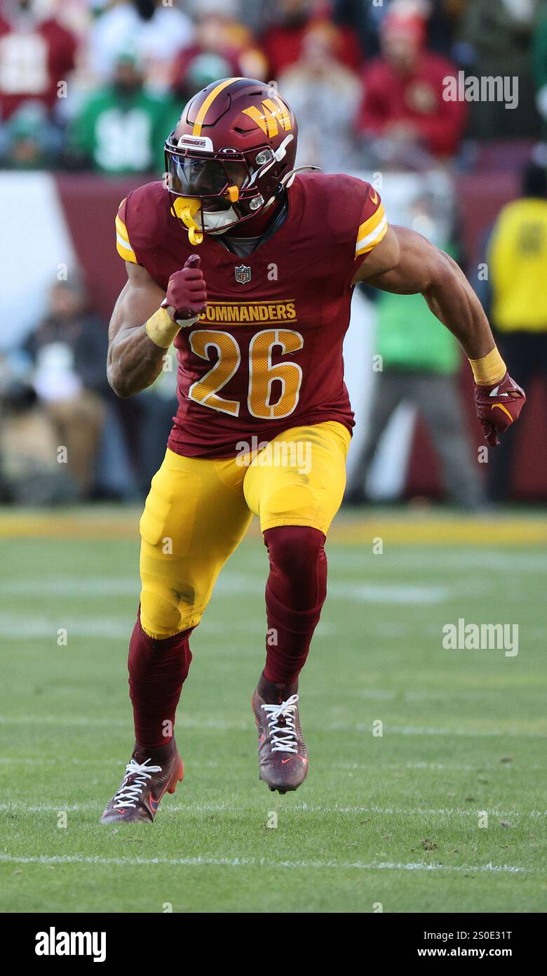 Washington Commanders running back Jeremy McNichols (26) runs a route ...