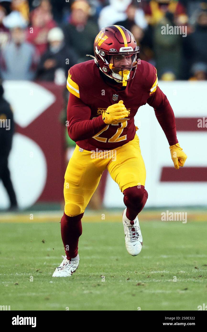 Washington Commanders safety Darrick Forrest (22) rushes during an NFL ...