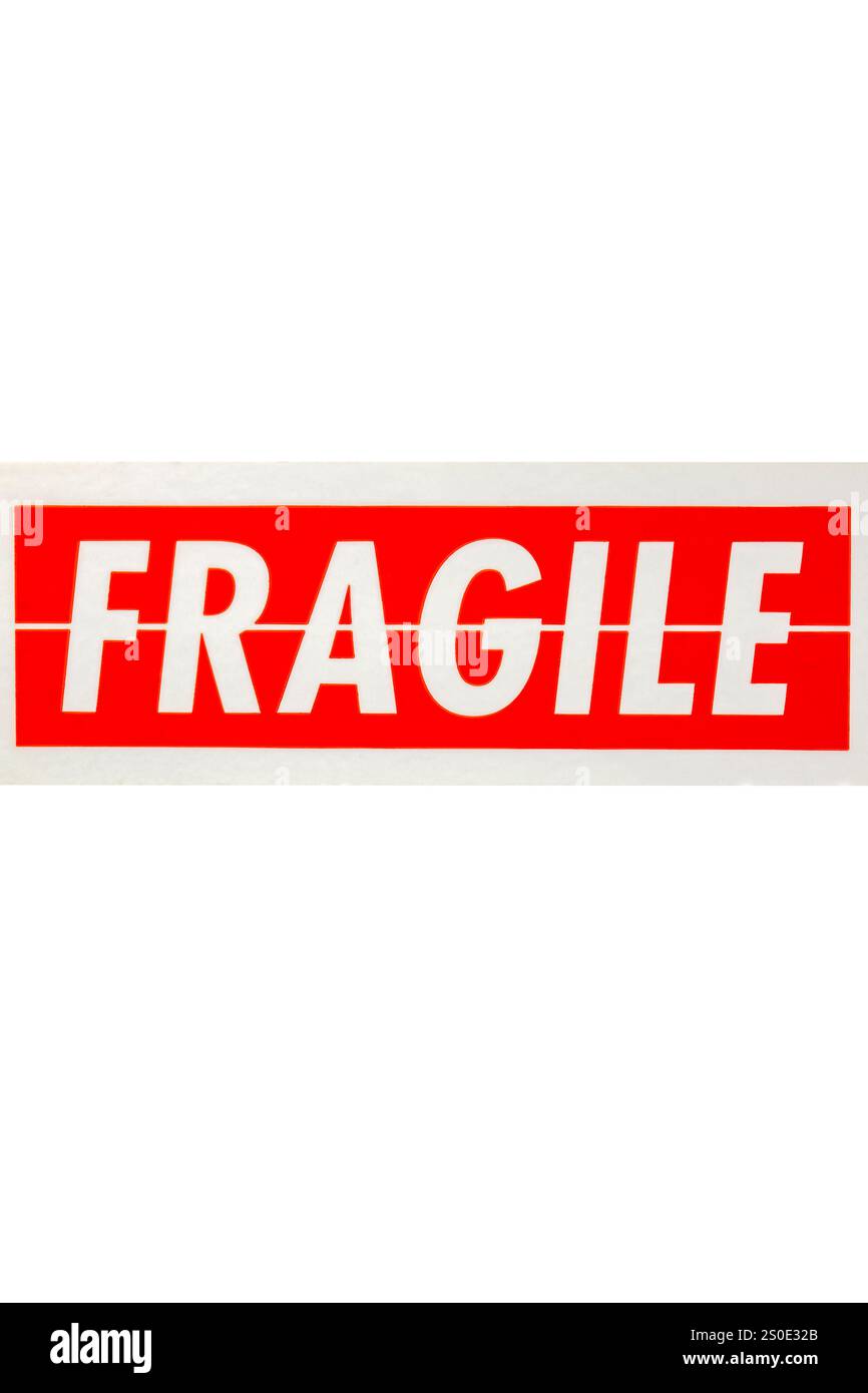 Fragile tape isolated on a white background. Business and industrial ...