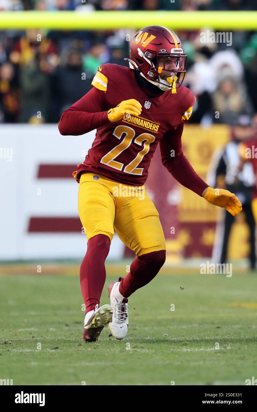 Washington Commanders safety Darrick Forrest (22) rushes during an NFL ...