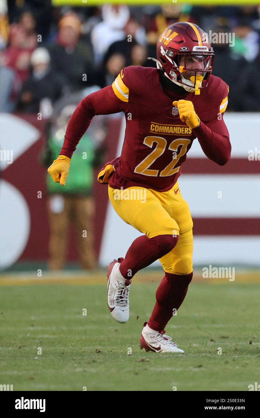 Washington Commanders safety Darrick Forrest (22) rushes during an NFL ...