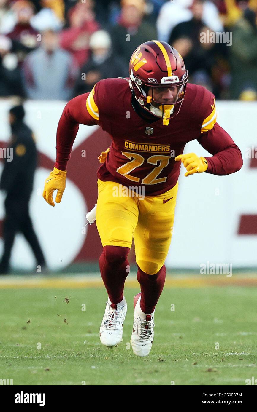 Washington Commanders safety Darrick Forrest (22) rushes during an NFL ...