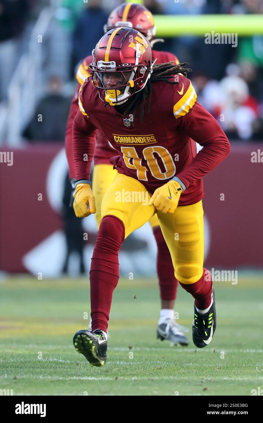 Washington Commanders safety Tyler Owens (40) rushes during an NFL ...