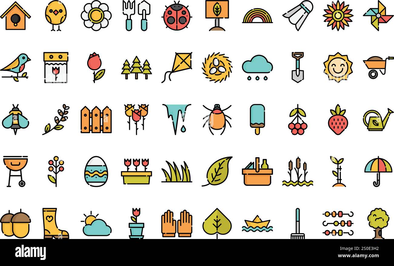 Spring icons High-Quality Vector Icons Collection with Editable Stroke. Ideal for Professional ...