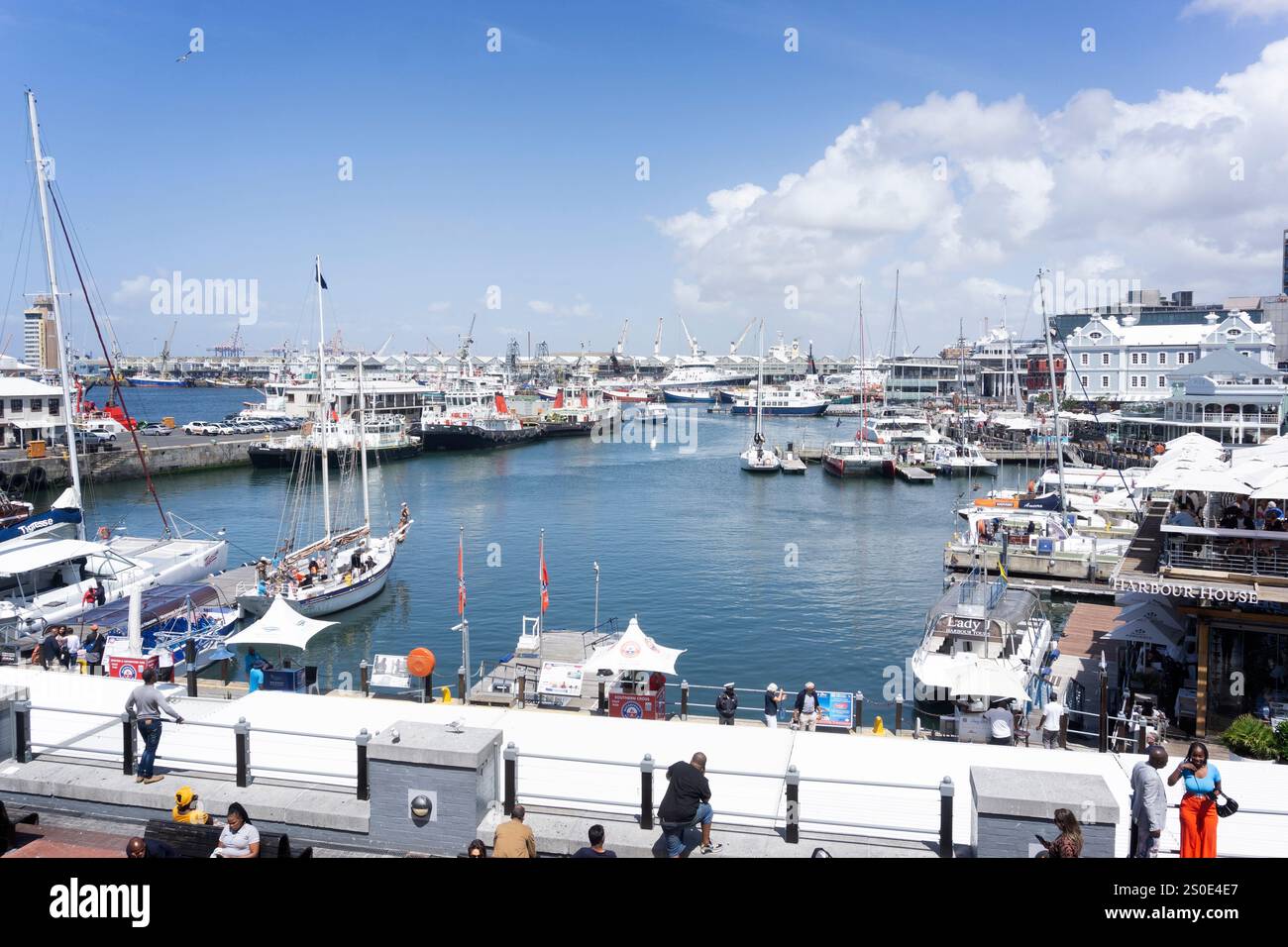 Cape Town harbour seen from the V&A Waterfront in Cape Town, South ...
