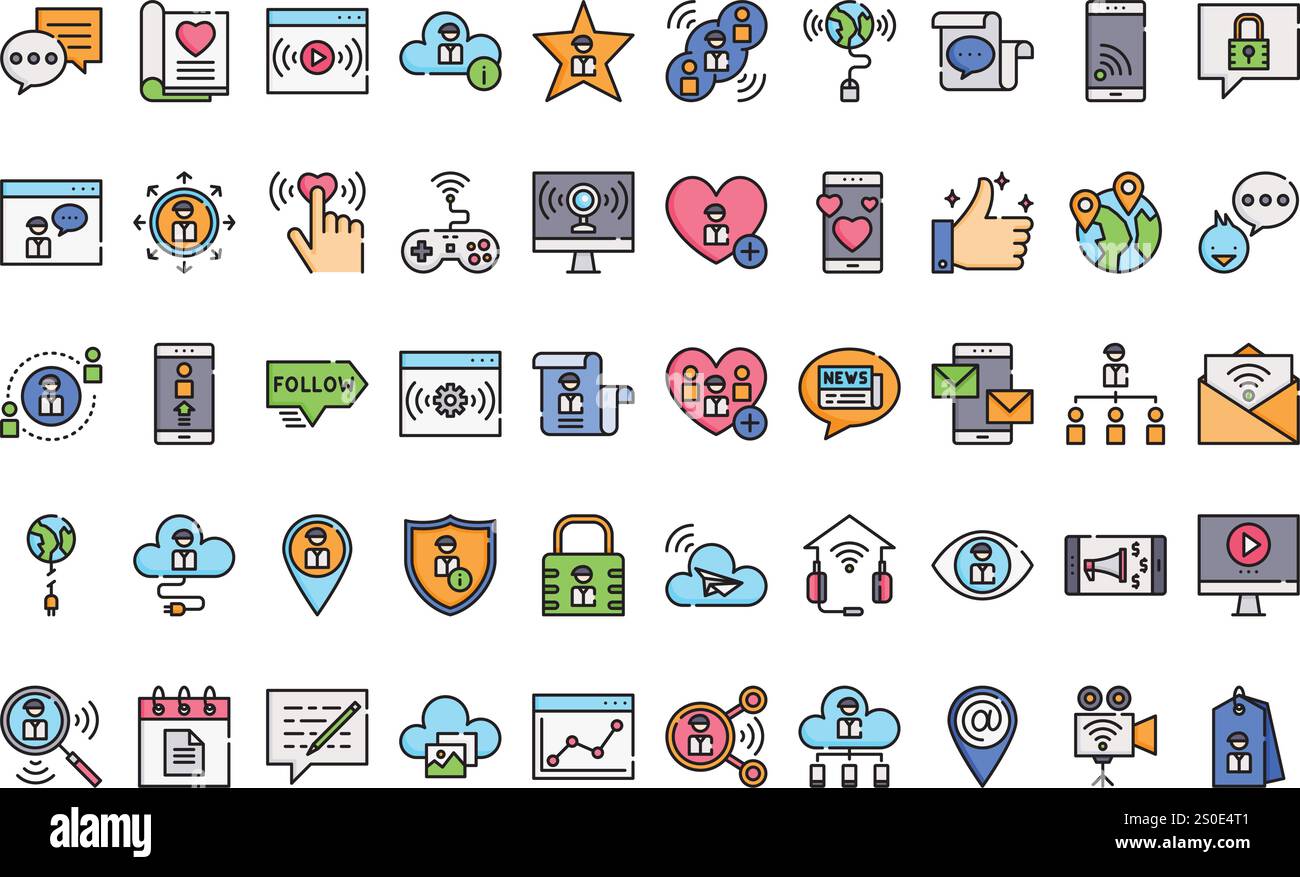 Social network icons High-Quality Vector Icons Collection with Editable ...