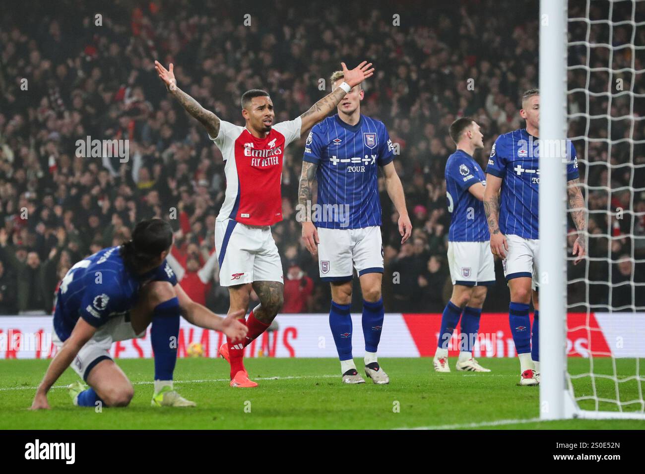 Gabriel Jesus of Arsenal celebrates his side's goal to make it 1-0 ...