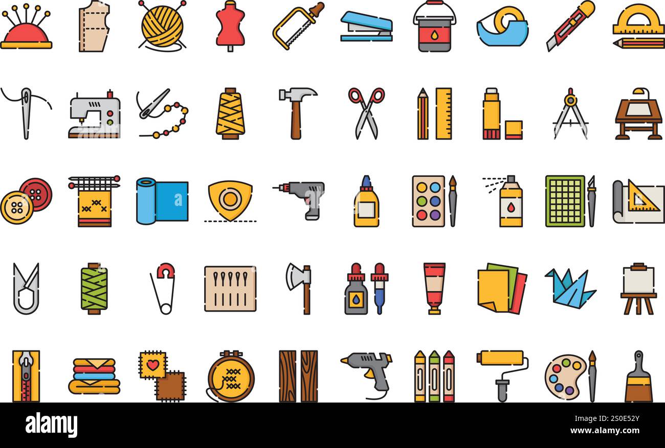 Crafts drafts icons High-Quality Vector Icons Collection with Editable ...
