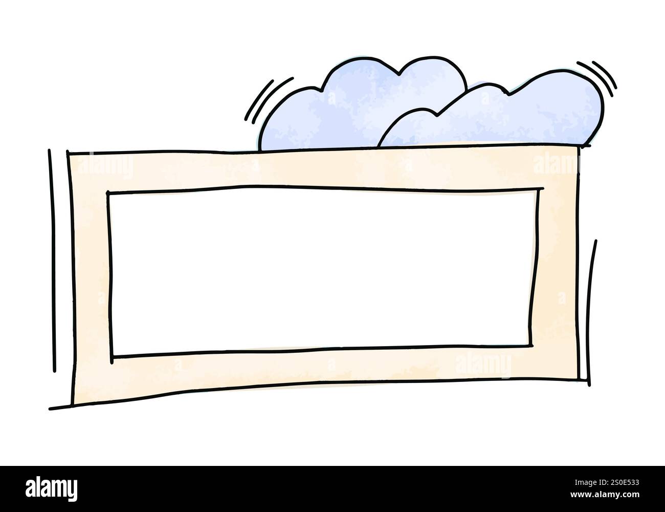 Hand drawn frame with doodle clouds, vector illustration Stock Vector ...