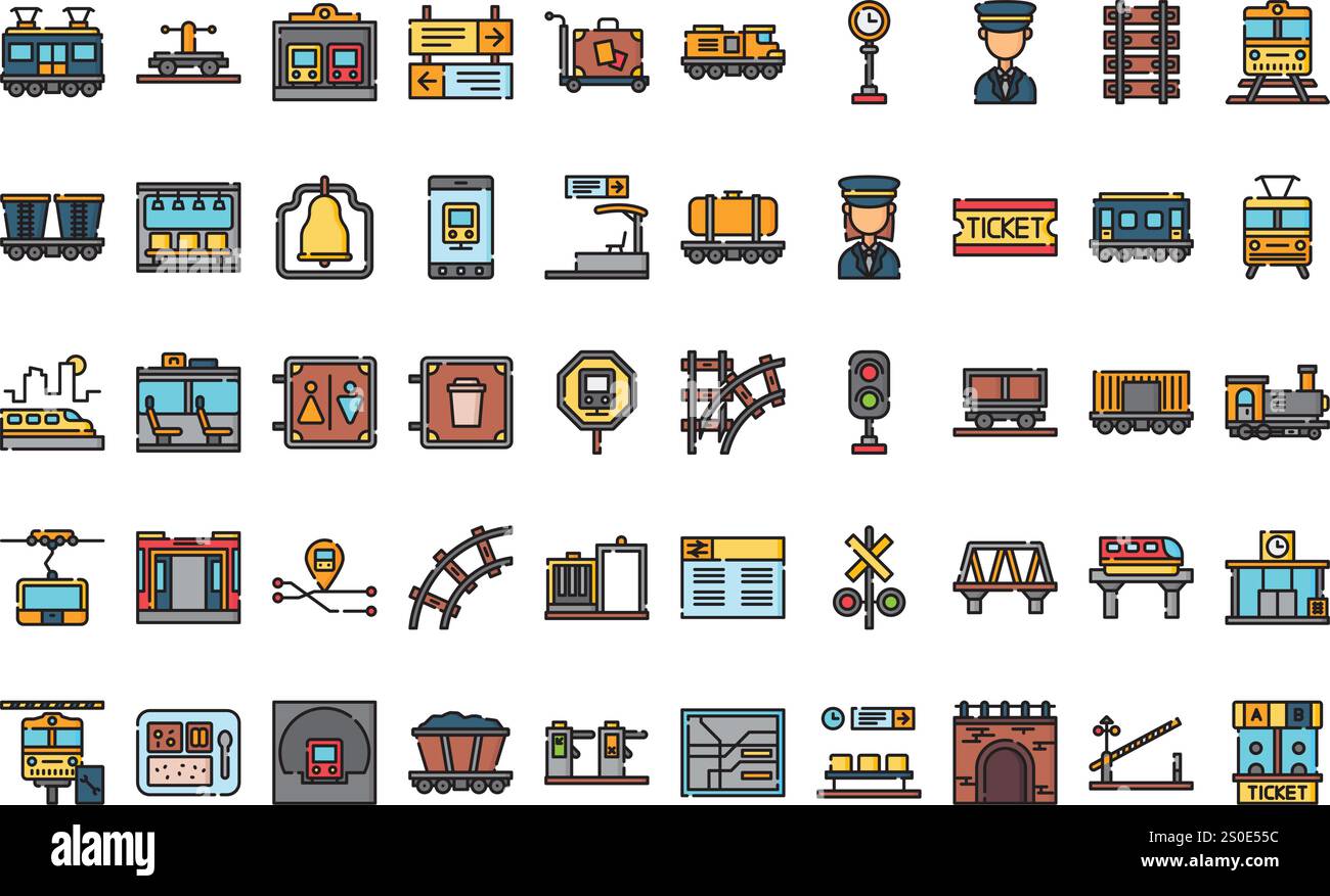 Railway icons High-Quality Vector Icons Collection with Editable Stroke ...