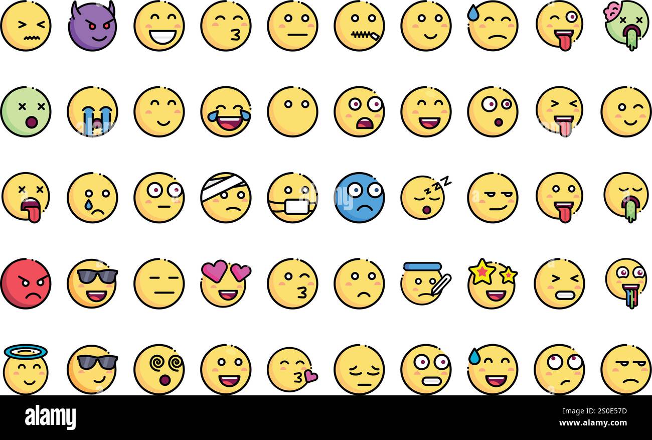 Emoji icons High-Quality Vector Icons Collection with Editable Stroke ...