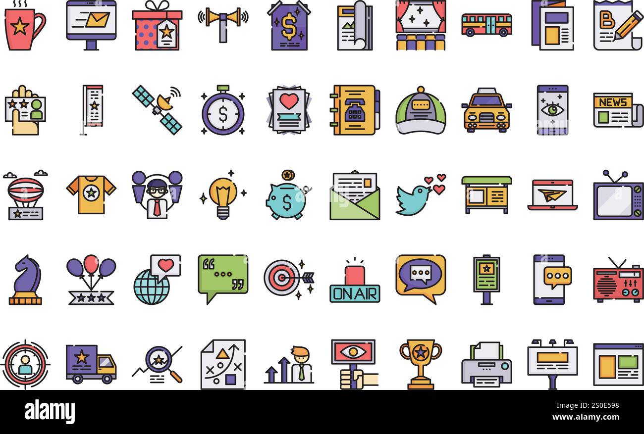 Media advertising icons High-Quality Vector Icons Collection with Editable Stroke. Ideal for ...