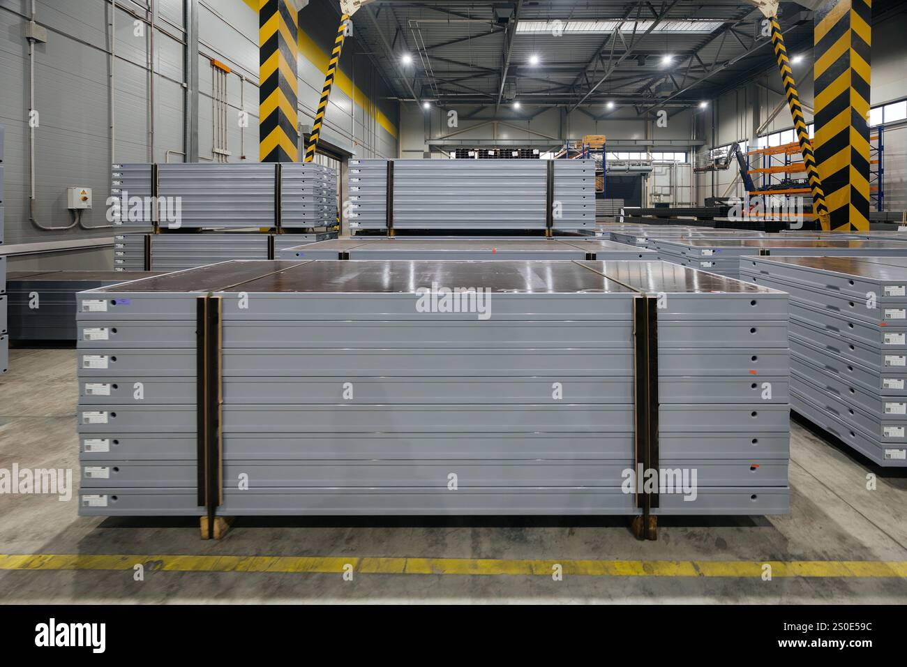 Packages of construction formwork. Construction materials stacked in ...