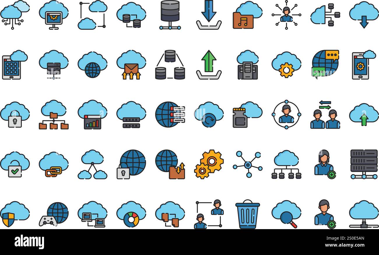 Cloud computing icons High-Quality Vector Icons Collection with Editable Stroke. Ideal for ...