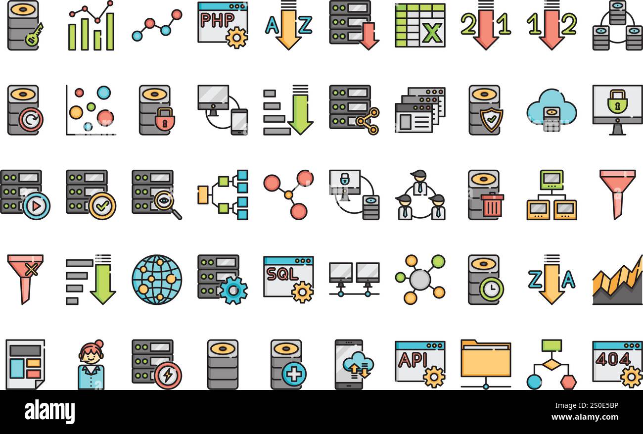 Database Servers Icons High Quality Vector Icons Collection With Editable Stroke Ideal For