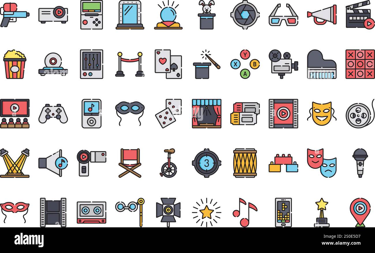 Entertainment icons High-Quality Vector Icons Collection with Editable Stroke. Ideal for ...