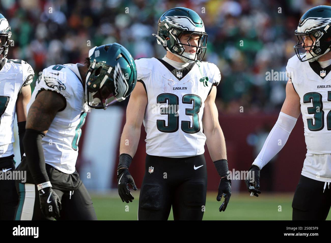 Philadelphia Eagles cornerback Cooper DeJean (33) looks on during an ...