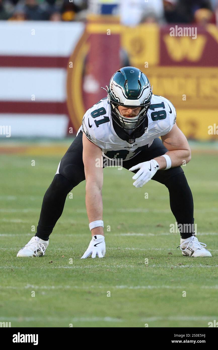 Philadelphia Eagles tight end Grant Calcaterra (81) lines up for play ...