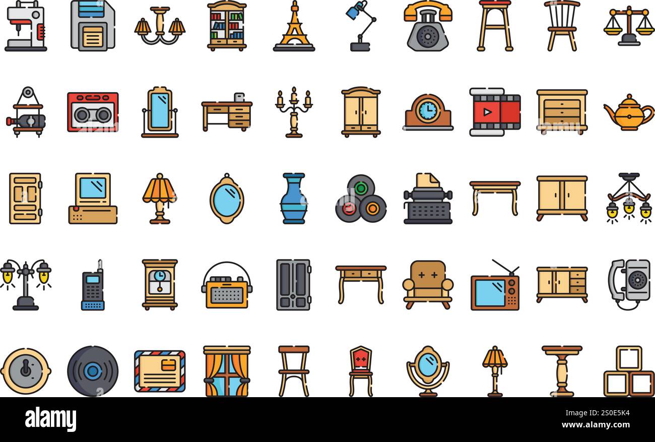 Vintage decoration icons High-Quality Vector Icons Collection with ...