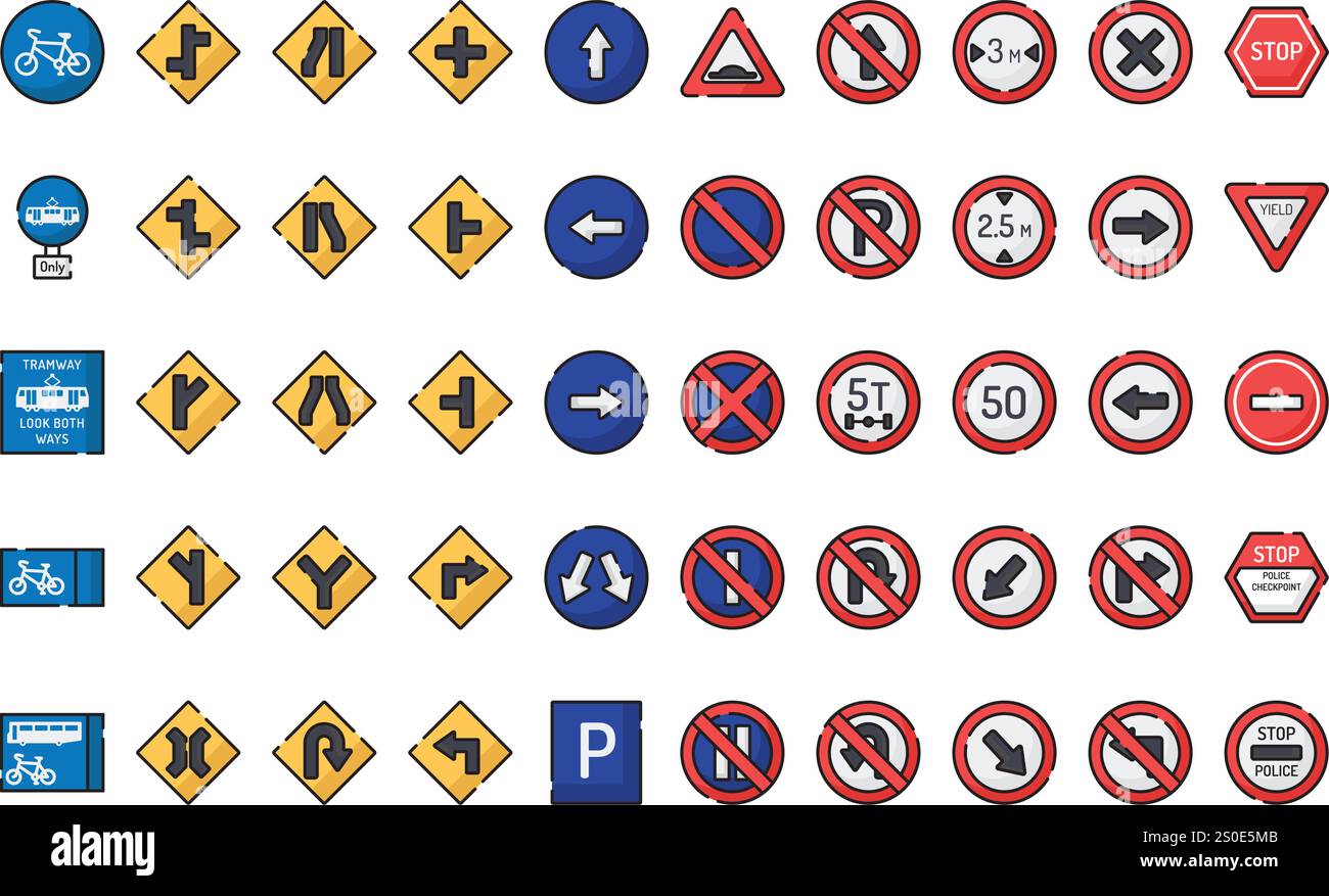 Traffic signs icons High-Quality Vector Icons Collection with Editable ...
