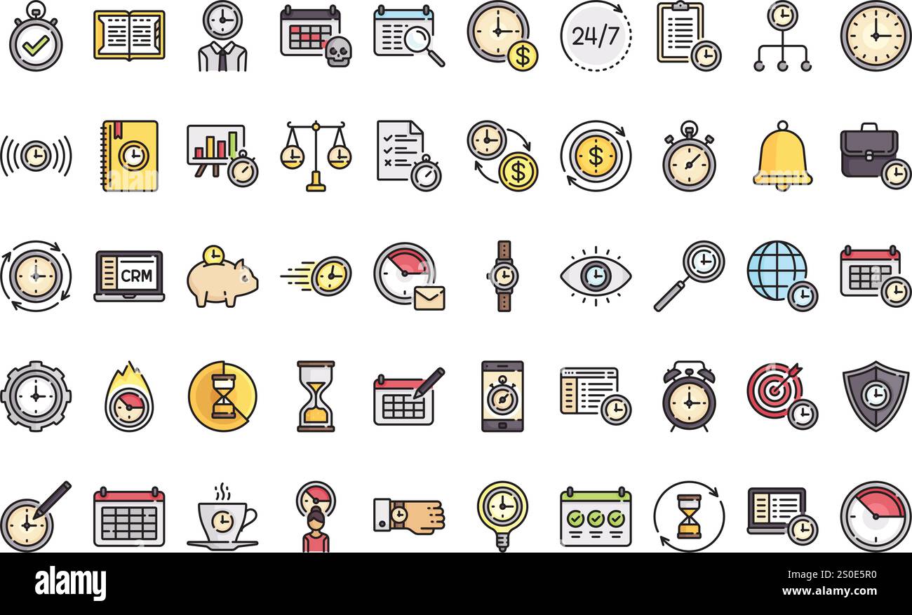 Time management icons High-Quality Vector Icons Collection with ...