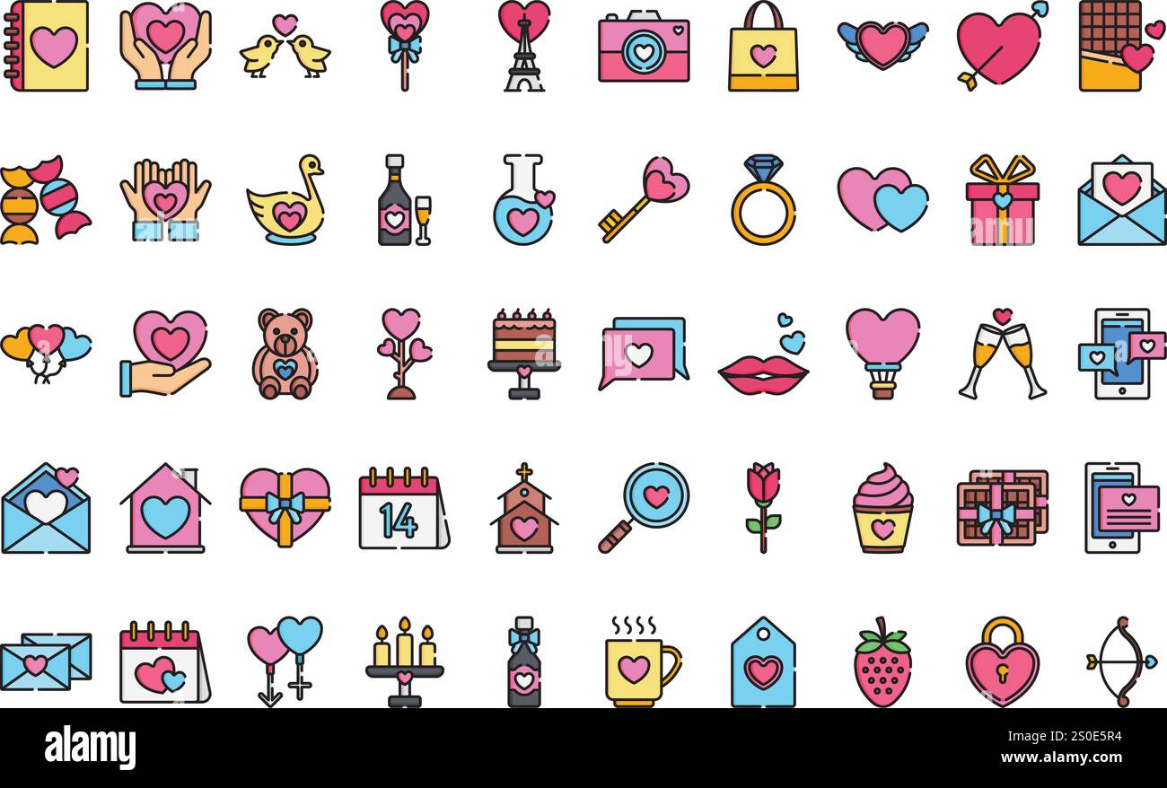 Valentines day icons High-Quality Vector Icons Collection with Editable ...