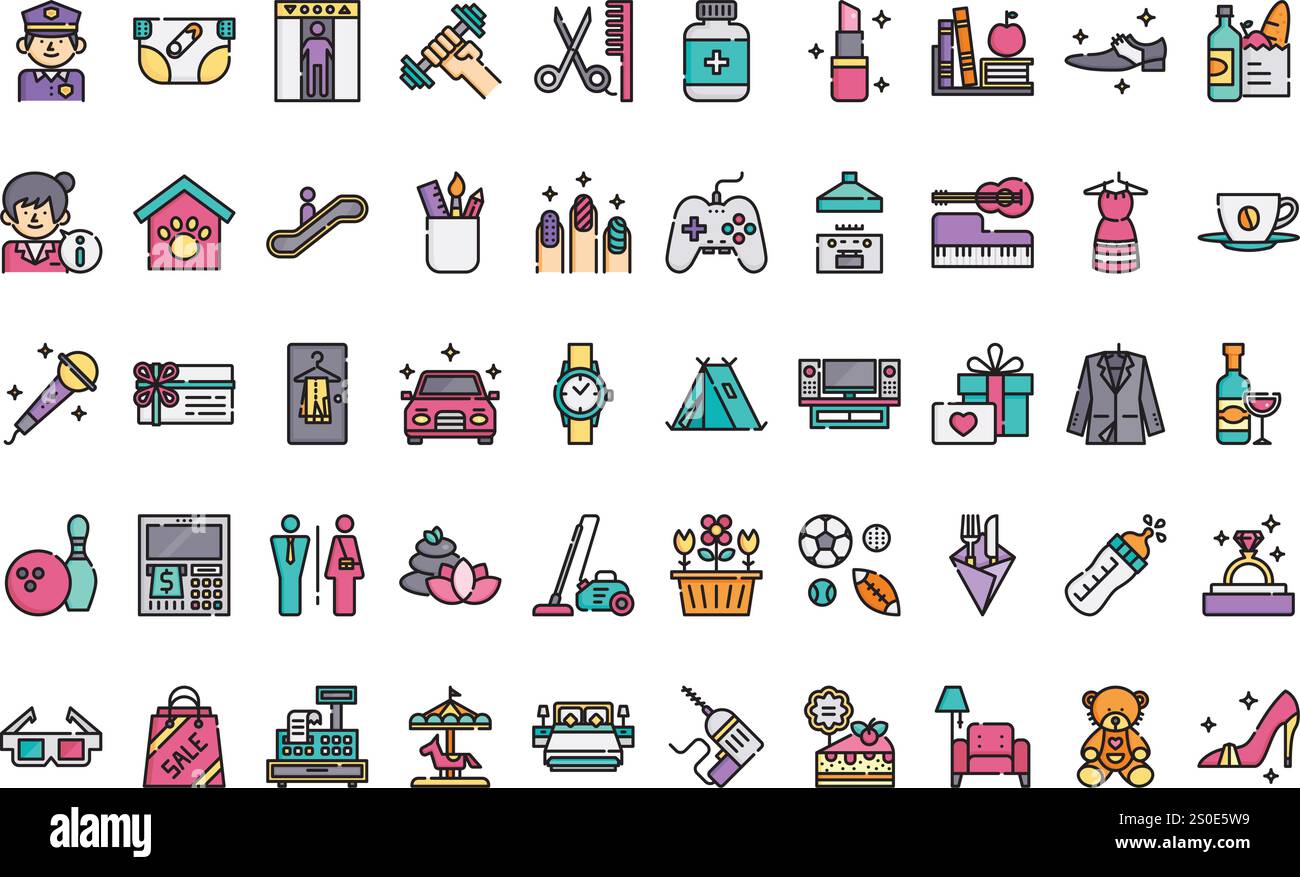 Shopping center icons High-Quality Vector Icons Collection with ...