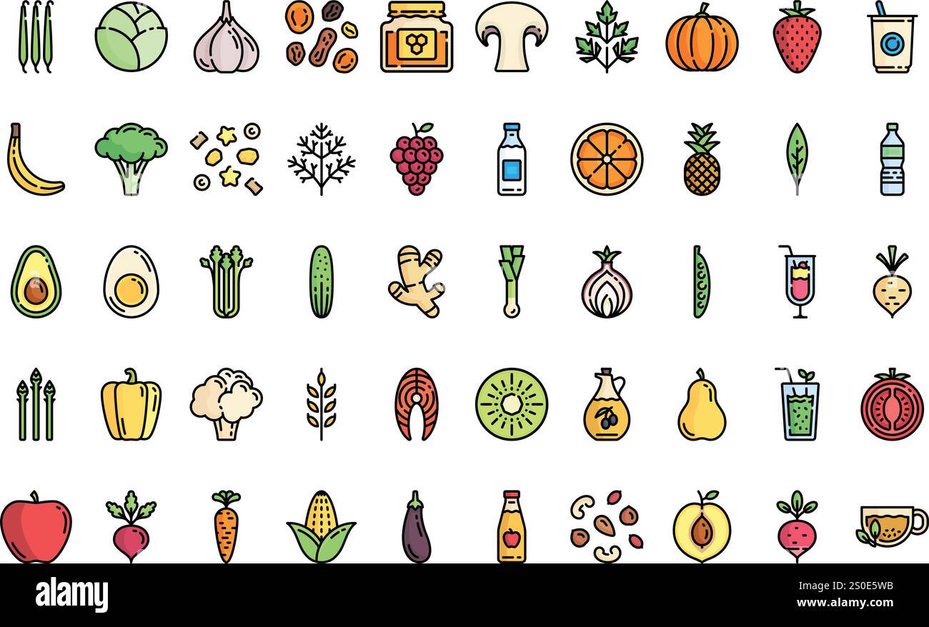 Healthy food icons High-Quality Vector Icons Collection with Editable ...