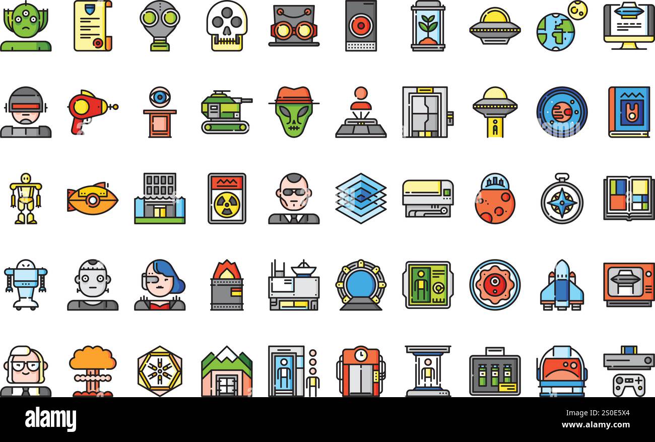 Science fiction icons High-Quality Vector Icons Collection with ...