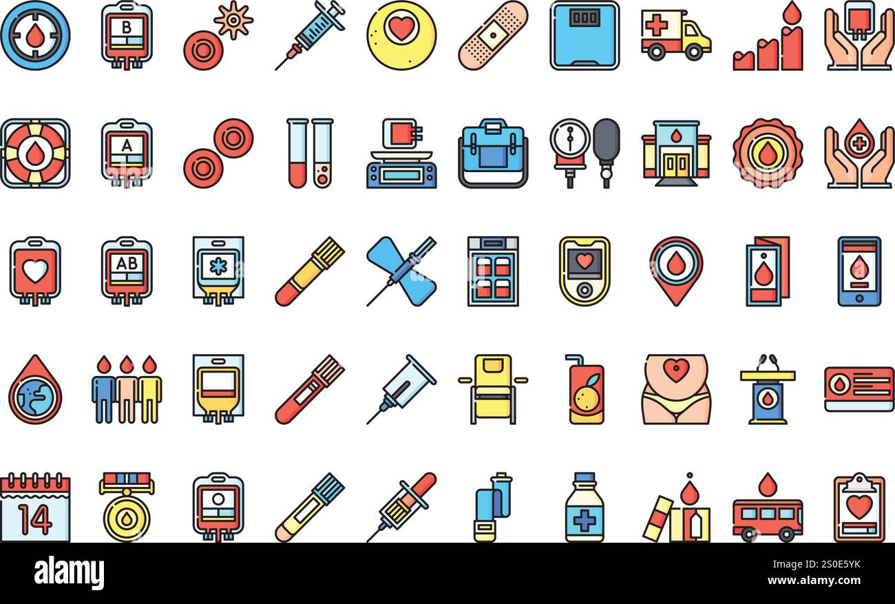 World blood donor day icons High-Quality Vector Icons Collection with ...