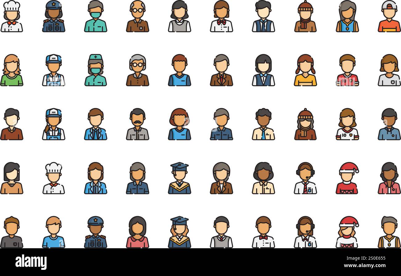 Avatars icons High-Quality Vector Icons Collection with Editable Stroke ...