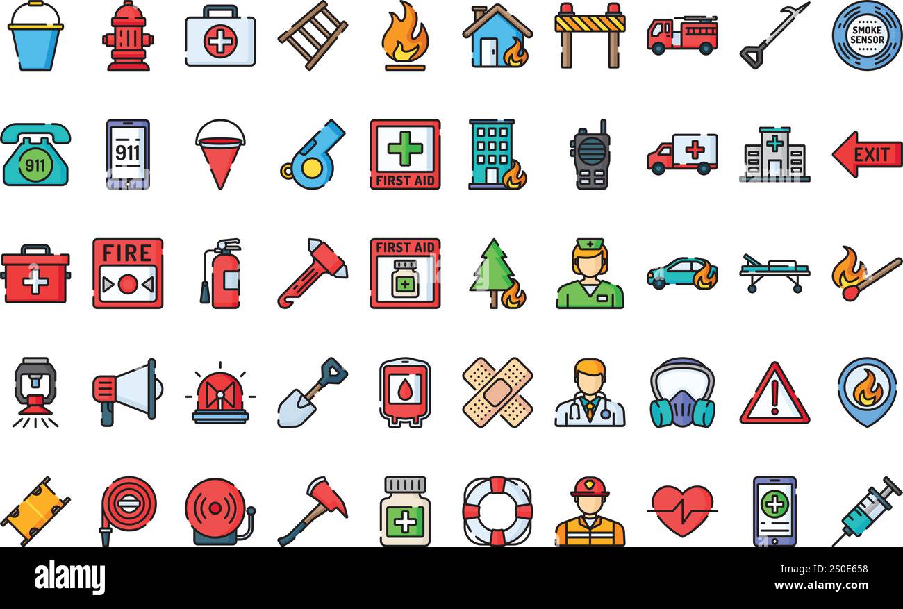 Emergencies icons High-Quality Vector Icons Collection with Editable ...