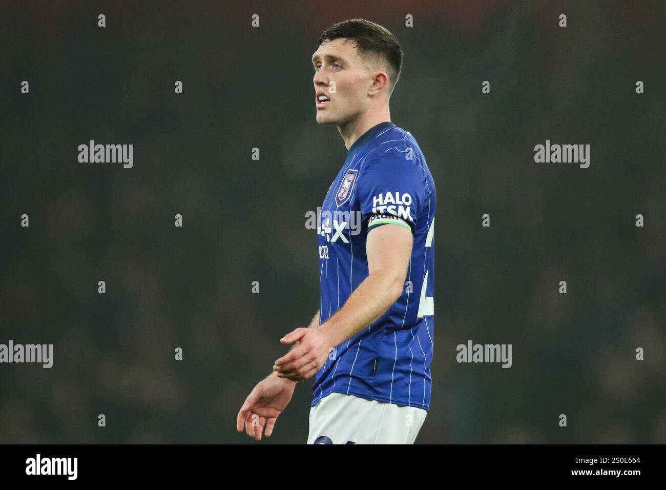Dara O'Shea of Ipswich Town reacts during the Premier League match ...