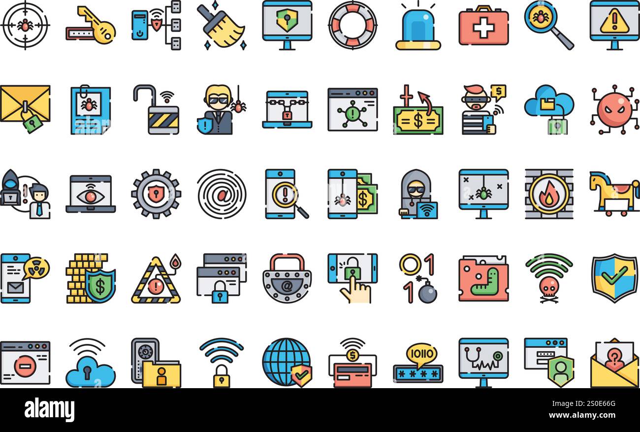 Internet security icons High-Quality Vector Icons Collection with ...