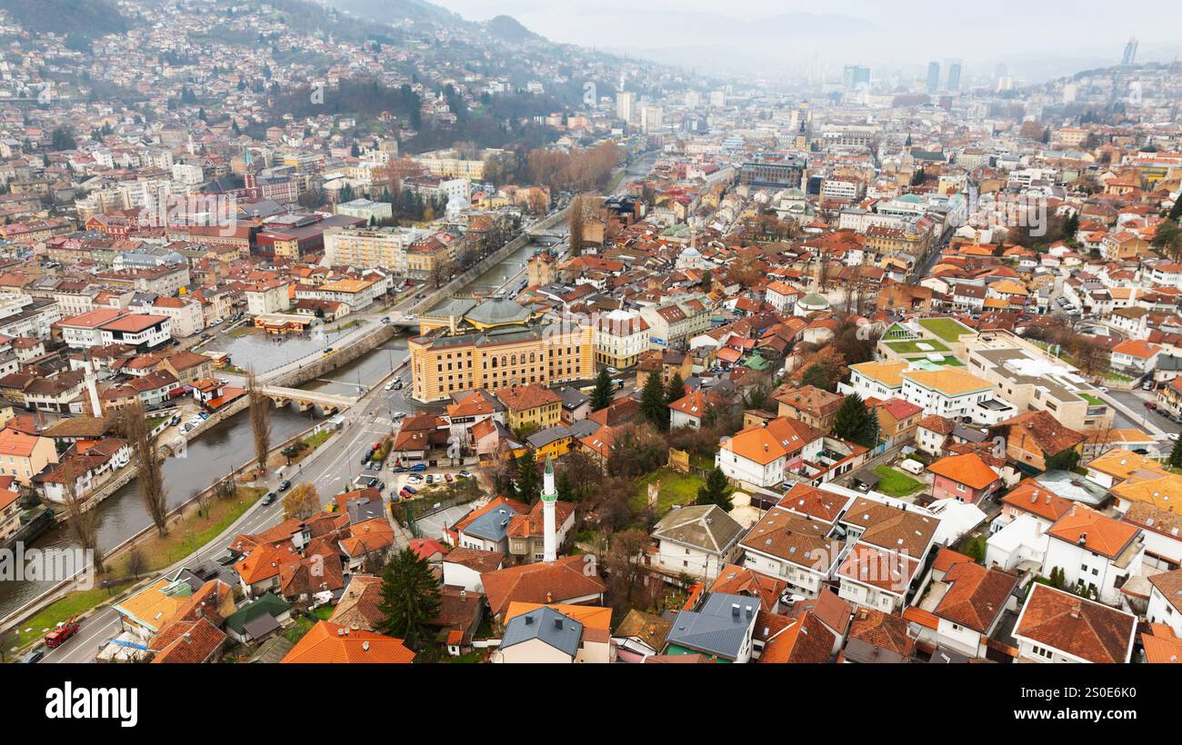 Aerial view of Sarajevo in Bosnia and Herzegovina Stock Photo - Alamy