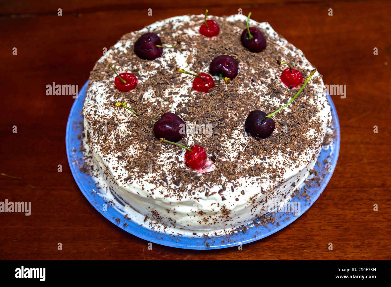 The most traditional rustic black forest pie Stock Photo - Alamy