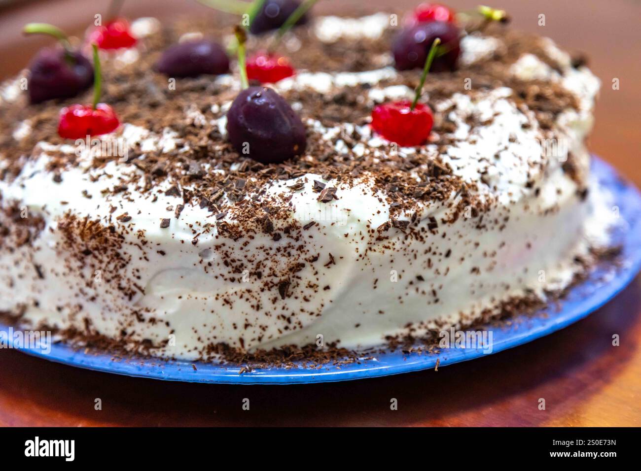 The most traditional rustic black forest pie Stock Photo - Alamy