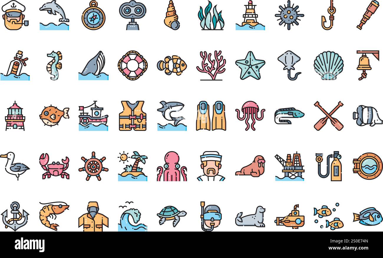 Ocean icons High-Quality Vector Icons Collection with Editable Stroke ...