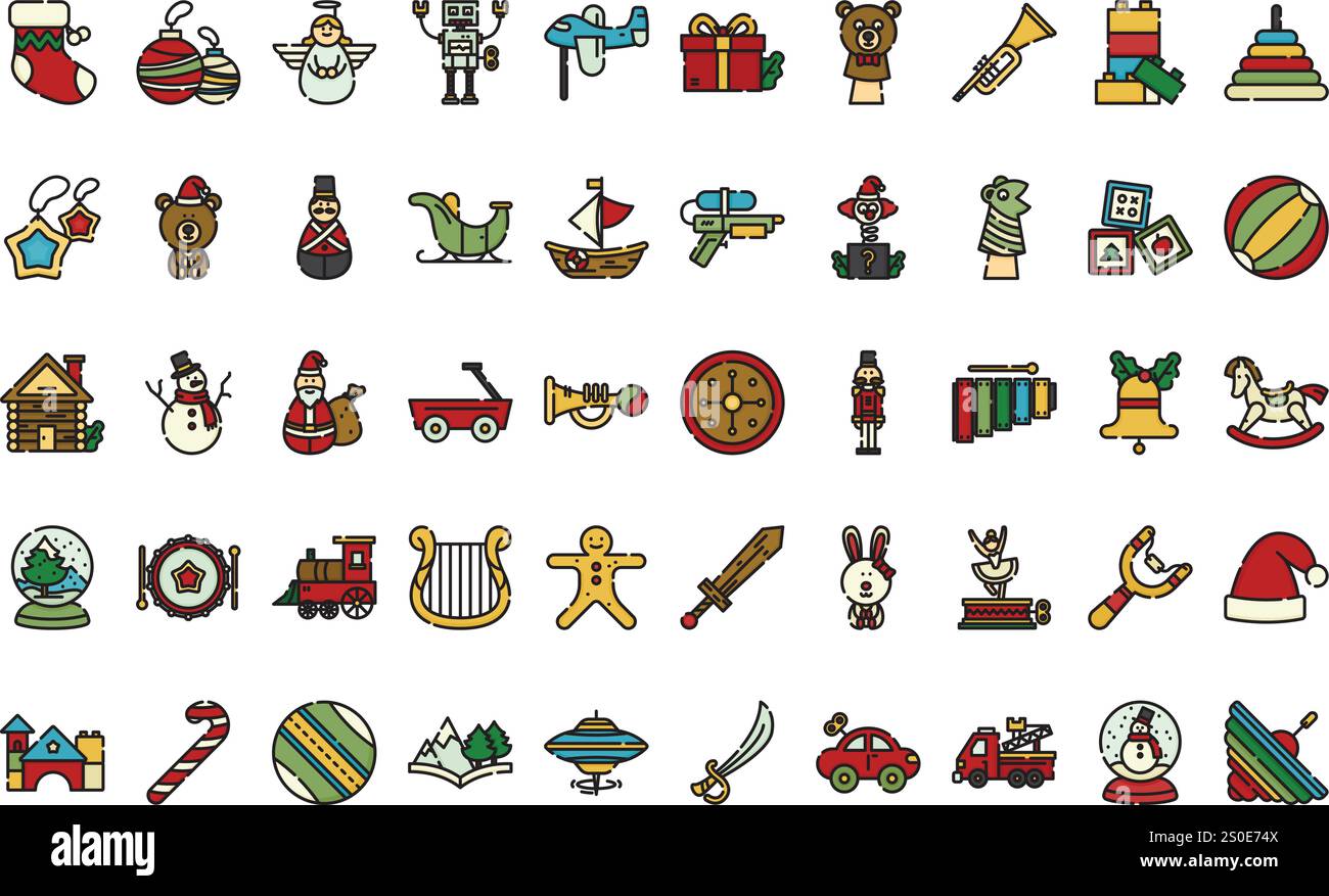 Christmas toys icons High-Quality Vector Icons Collection with Editable ...
