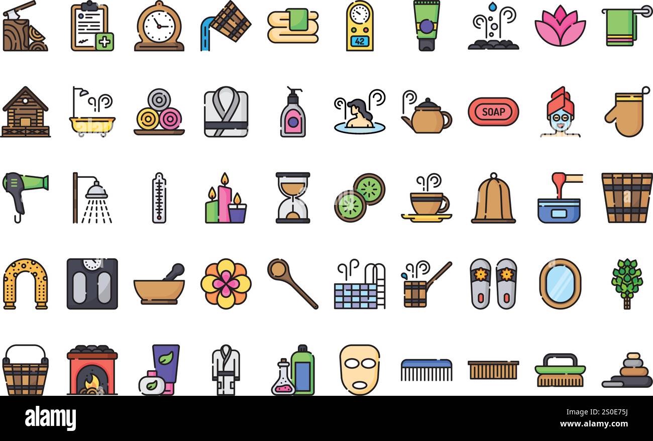 Sauna icons High-Quality Vector Icons Collection with Editable Stroke ...