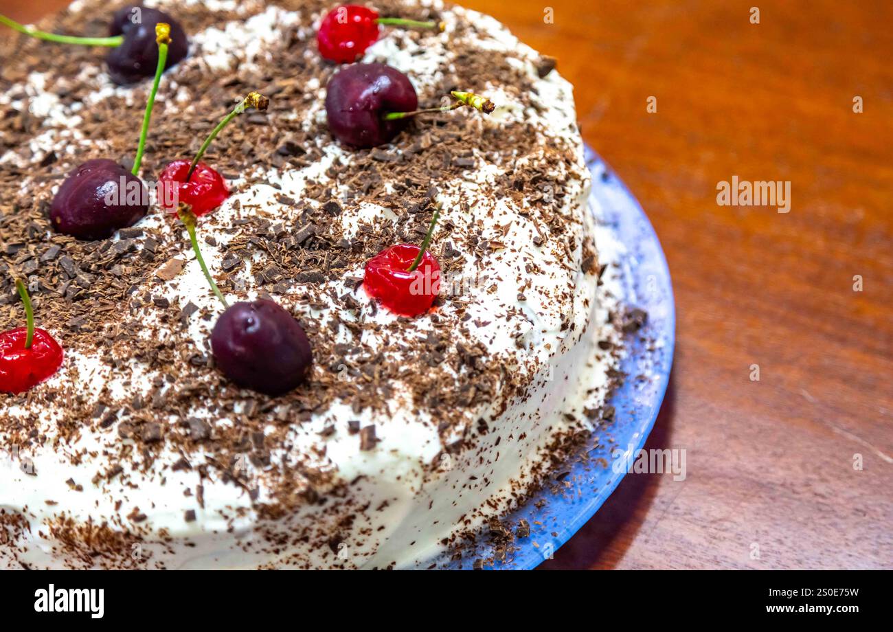 The most traditional rustic black forest pie Stock Photo - Alamy