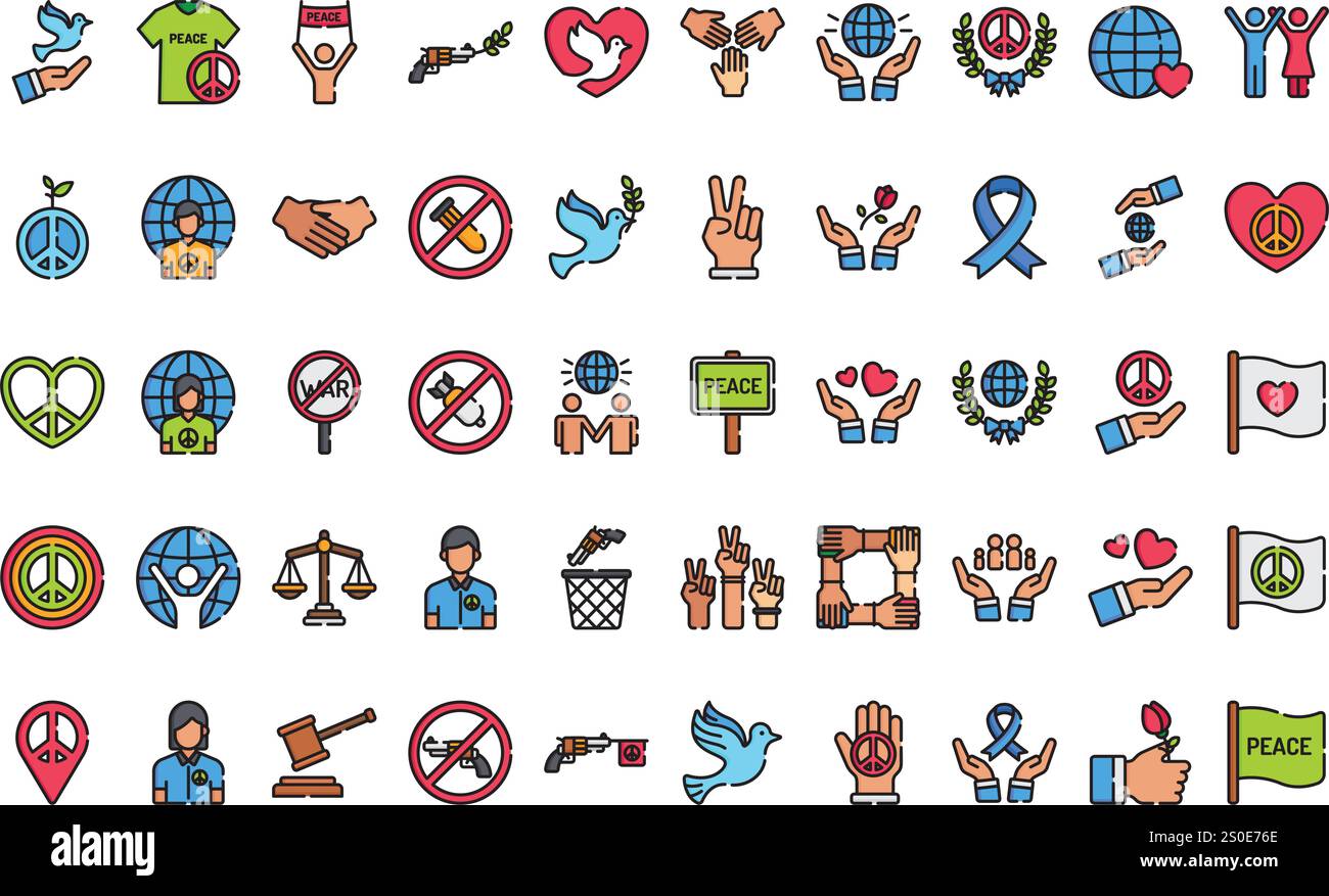 Peace human rights icons High-Quality Vector Icons Collection with ...